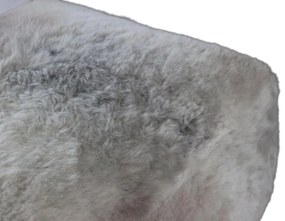 Kožený taburet, ovčí kůže, melange, přírodní, střižený chlup Střižený chlup 5 cm