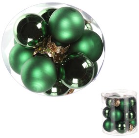 Ozdoby skleněné, barva zelená, pr.2 cm, cena za 1 balení (12 ks) - VAK121-2