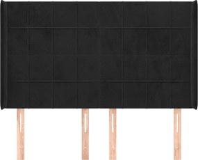 Čelo postele typu ušák černé 147x16x118/128 cm samet 3119630