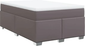 Box spring postel s matrací šedá 120x200 cm umělá kůže 3285207