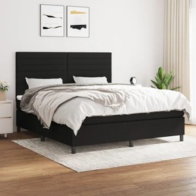 Box spring postel s matrací černá 180x200 cm textil,  3141875