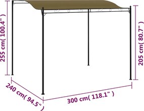 vidaXL Marketos Stínící markýza 3 x 2,4 m taupe 180 g/m²