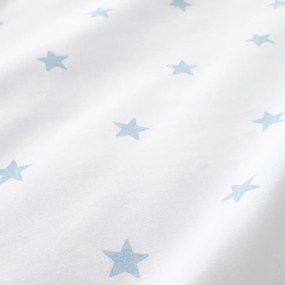Bílé/modré napínací bavlněné dětské prostěradlo do postýlky 70x140 cm Mini Star &amp; Stripes – Bianca