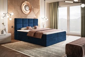 Kontinentální postel Endy 180x200 cm Barva: Modrá - Kronos 09