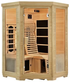 Juskys Infračervená sauna / tepelná kabina Aalborg s triplexním topným systémem a dřevem Hemlock