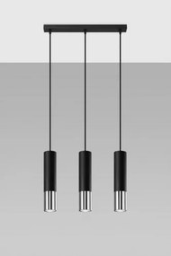 Lustr SOLLUX Loopez 3l GU10 3x40W bez zdroje SL.0942 černá/chrom