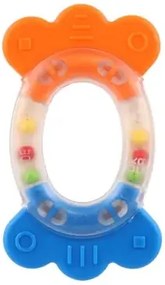 TEDDIES Chrastítko a kousátko ovál / Hračka / plast-silikon / 11 cm /