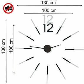 Flexistyle z540b - nalepovací hodiny s průměrem 100-130 cm