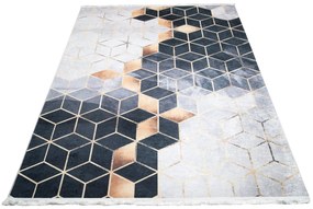 Chemex Moderní koberec Life - kostky 1 - modrý/bílý Rozměr koberce: 80x200 cm
