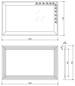 Sapho MANTILA zrcadlo v dřevěném rámu 760x1260mm, antik NL740