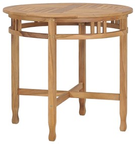 Jídelní stůl Ø 80 cm masivní teakové dřevo - Default Title