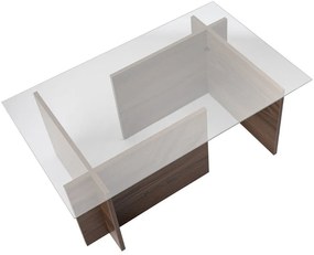 Designový konferenční stolek Tanginika 105 cm vzor ořech