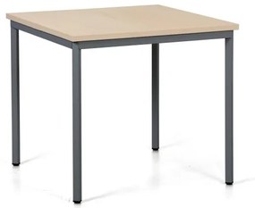 Jídelní stůl TRIVIA, tmavě šedá konstrukce, 800 x 800 mm, bříza