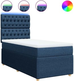 Box spring postel s matrací modrá 80x200 cm textil 3294196