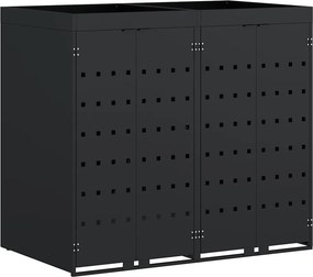 Úložný box na 2 popelnice Černá 136 x 77,5 x 121,5 cm 3394738