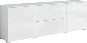 XXXLutz NÍZKÁ KOMODA, bílá, vysoce lesklá bílá, 180/61,8/34,5 cm P & B - Online Only TV příslušenství - 002778000213