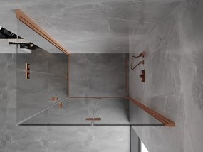 Mexen Mist-F Duo, skládací sprchový kout 100 x 110 cm, čiré sklo, měděný matný profil, 8A6-100L-110P-65-00