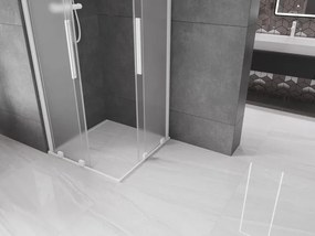 Mexen Velar Duo, sprchový kout s posuvnými dveřmi 80 x 80 cm, 8mm sklo námraza, bílá matná, 871-080-080-32-20