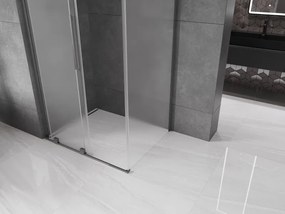 Mexen Velar L, sprchový kout s posuvnými dveřmi 90 x 80 cm, 8mm sklo námraza, grafit broušený, 871-090-080-33-66