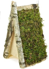 Vingo Dřevěná budka pro ptáky se střechou vyloženou mechem, 18 x 17 cm