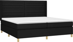 Box spring postel s matrací černá 200x200 cm textil 3132099