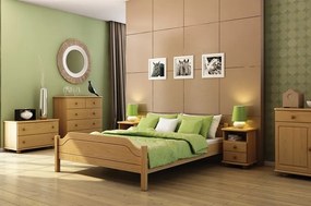 Drewmax LK115 - Dřevěná postel masiv dvojlůžko 160 cm