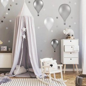 INSPIO Samolepky na zeď - Šedé samolepicí balóny v norském stylu