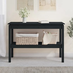 vidaXL Konzolový stolek 110 x 40 x 75 cm masivní borové dřevo [814303] Barva: Černá