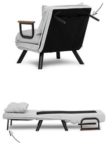 Designové rozkládací křeslo Hilarius II šedé