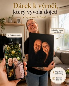 Foto obraz z vlastní fotky na plátno – Dramatický studiový portrét
