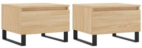 Konferenční stolky 2 ks dub sonoma 50x46x35 cm kompozitní dřevo - Default Title