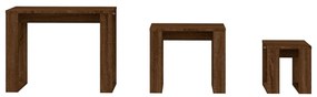 Hnízdové stolky 3 ks hnědý dub kompozitní dřevo - Default Title