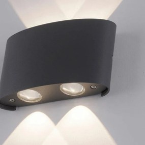 PN 9487-13 CARLO LED nástěnná lampa, 4 bodové, antracit, venkovní i vnitřní, dekorativní 3000K - PAUL NEUHAUS
