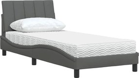 Postel s matrací Hanko tmavě šedá 80 x 200 cm textil 3310490