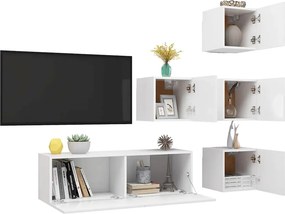 5dílný set TV skříněk bílý dřevotříska 3078722