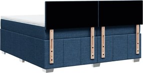 Box spring postel s matrací modrá 200x200 cm textil 3287174