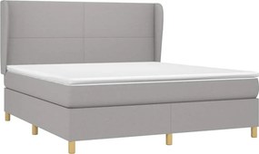 Box spring postel s matrací světle šedá 180 x 200 cm textil 3128381