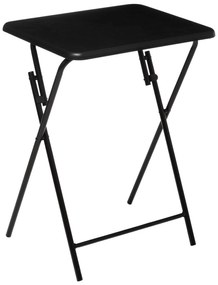 Skládací stůl, 48 x 38 cm, kovová konstrukce, černá barva