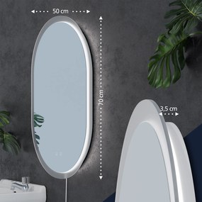 Koupelnové zrcadlo Karishma 70x50 bez Bluetooth – čiré sklo