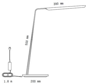 Tunto 2077-30 Swan Stolní lampa, ořech