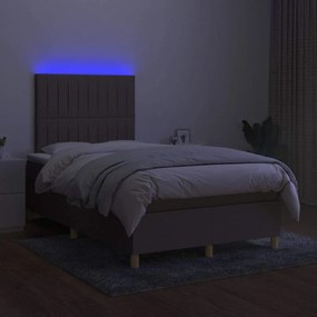 Box spring postel s matrací a LED taupe 120 x 200 cm textil 3135585