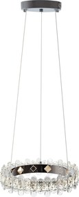 Toolight Toolight, LED závěsné svítidlo s křišťály APP1041-CP + dálkové ovládání, chromová, OSW-09472