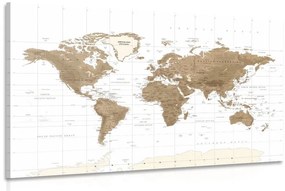 Obraz nádherná vintage mapa světa s bílým pozadím - 120x80 cm
