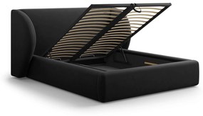 Čalouněná postel milany s úložným prostorem 180 x 200 cm černá MUZZA