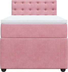 Box spring postel s matrací růžová 90x200 cm samet 3287643
