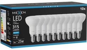 Mexen Nova 10x LED žárovka E14, R50, 3W, Studená - 6500K, 315 lm - L103-E14-0365-01x10