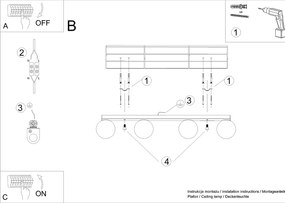 Sollux Lighting Stropní svítidlo YOLI 4 bílé