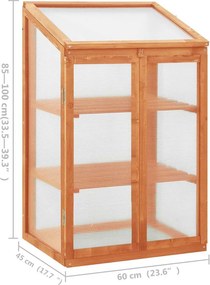 Skleník 60 x 45 x 100 cm jedlové dřevo 314848
