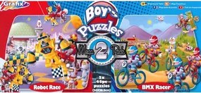 GRAFIX Panoramatické puzzle Závod robotů  Závodníci BMX / 2x45 dílků /