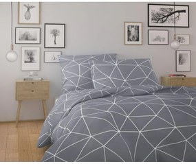 Bavlněné povlečení NORDIC COLLECTION 140x200, 70x90cm GRID šedé Kvalitex 7720101584Z